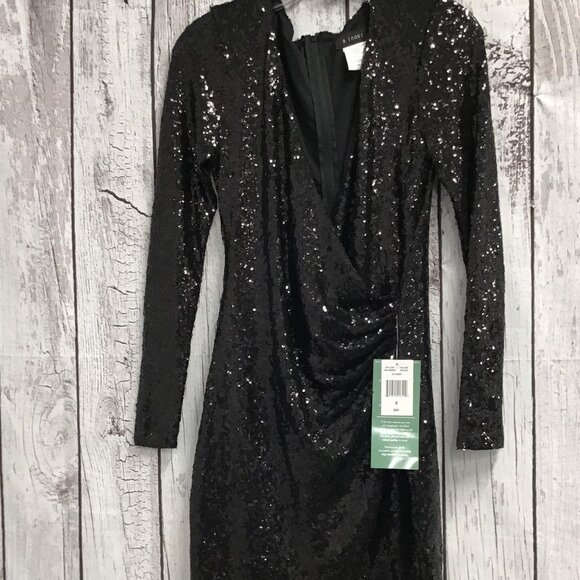 B. Smart | Dresses | Nwt B Smart Black Sequin Asymmetrical Long Sleeved ...